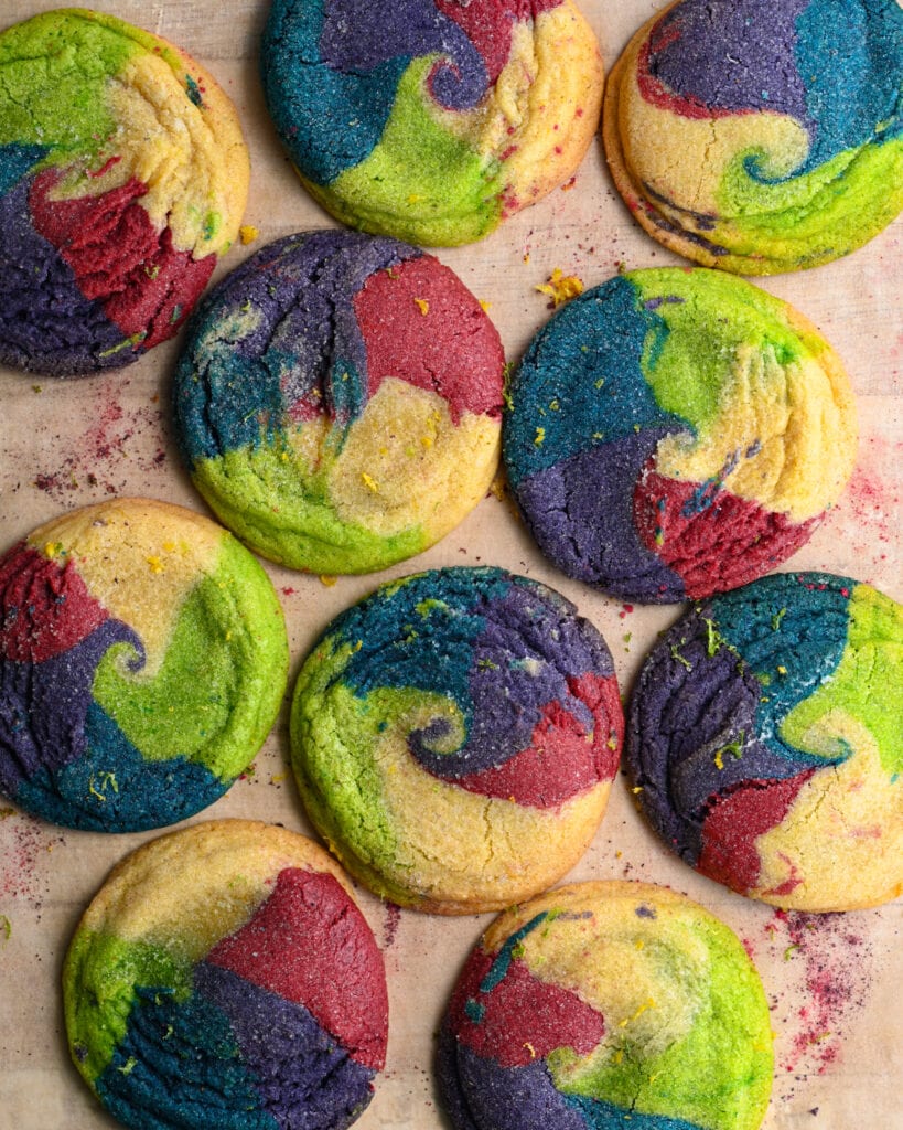 Rainbow Swirl Sugar Cookies (Berry & Citrus)